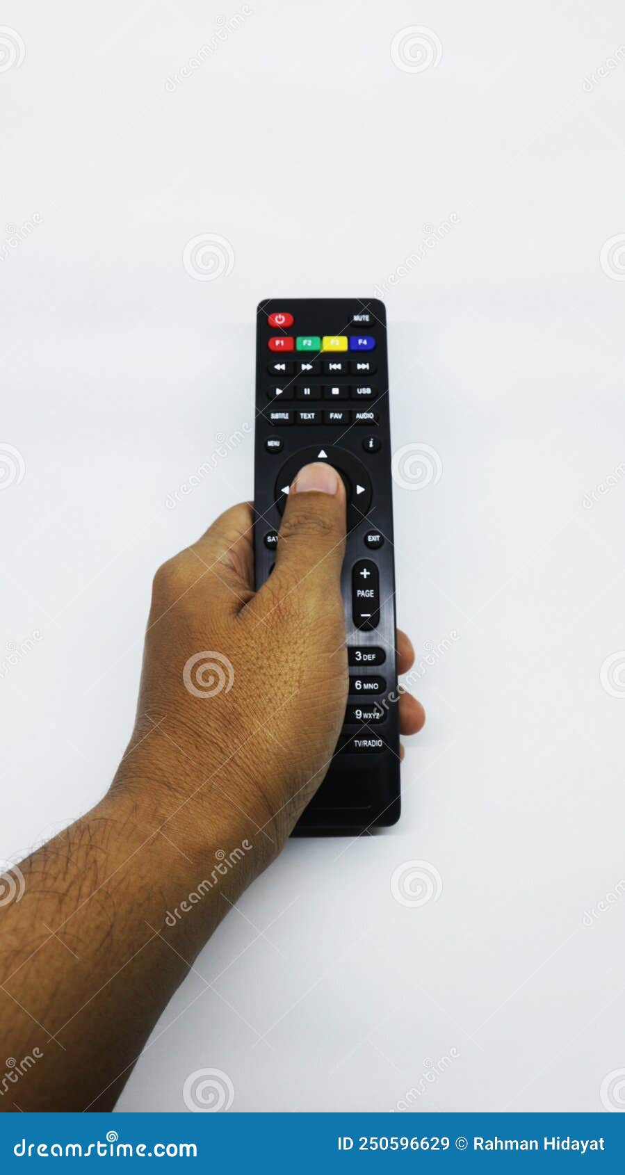Electronic Remote Controller with Black Buttons on White Stock Image ...