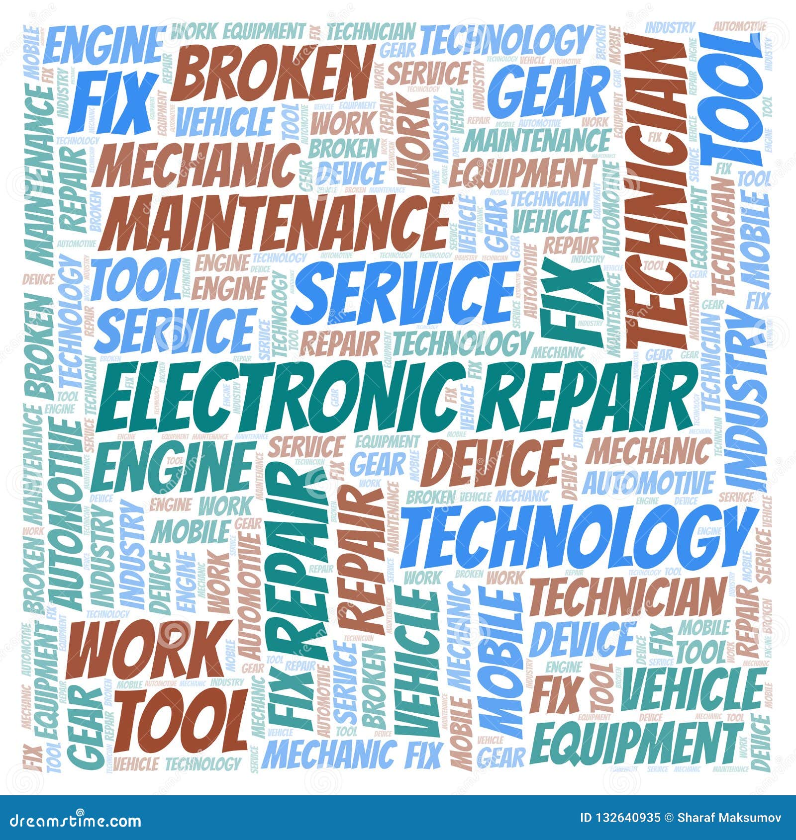 Electronic Repair Word Cloud Stock Illustration - Illustration of text ...