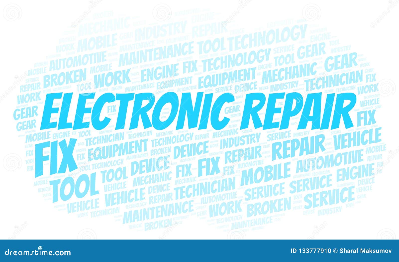 Electronic Repair Word Cloud Stock Illustration - Illustration of ...