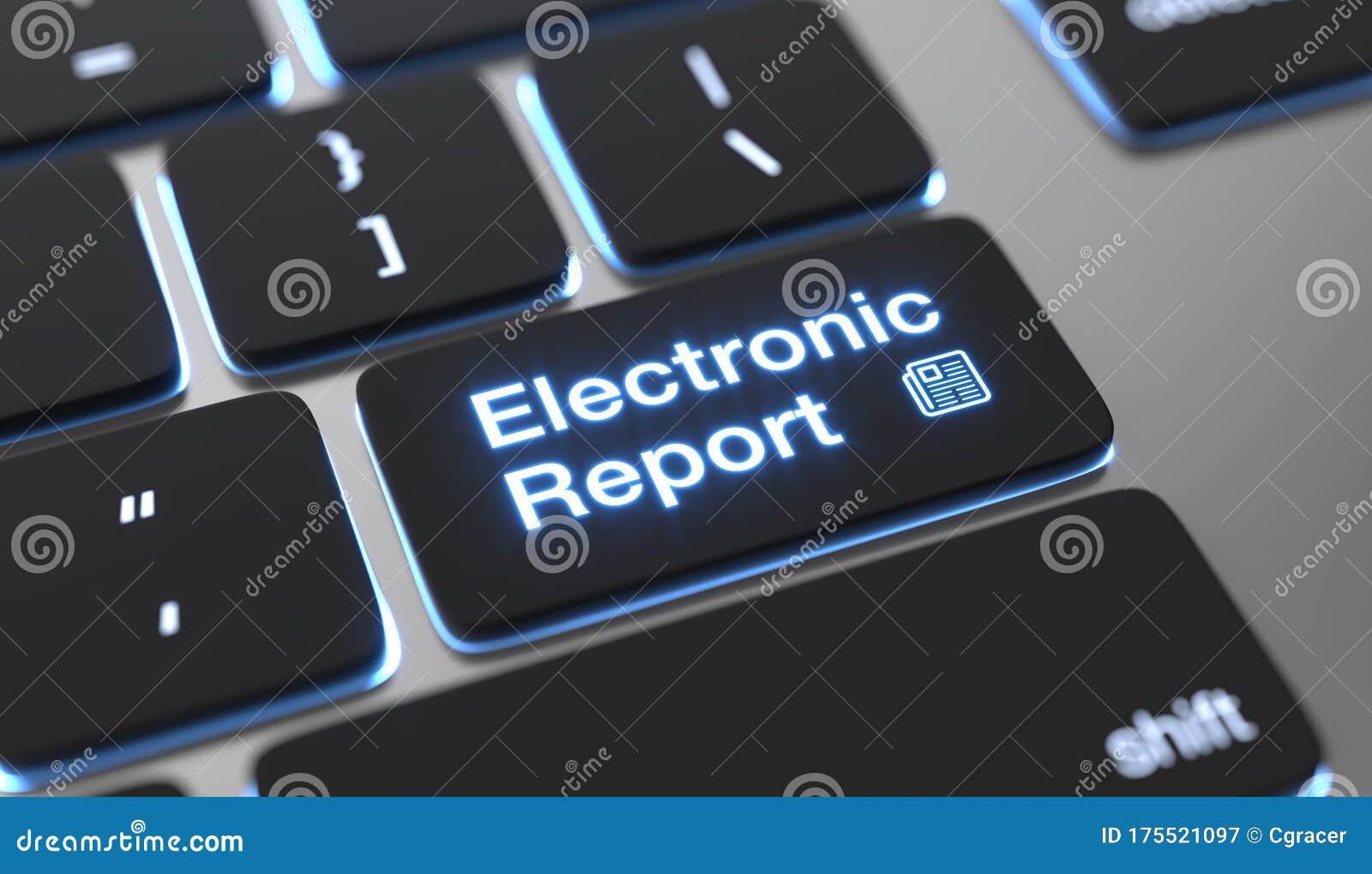 Electronic report button stock illustration. Illustration of corporate ...