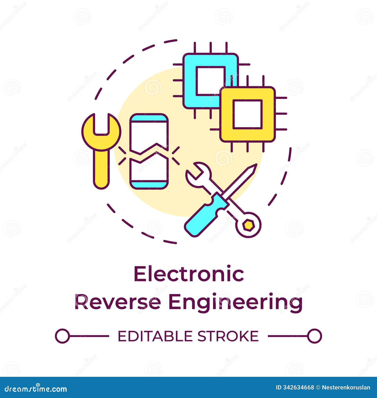Electronic Reverse Engineering Multi Color Concept Icon Stock ...