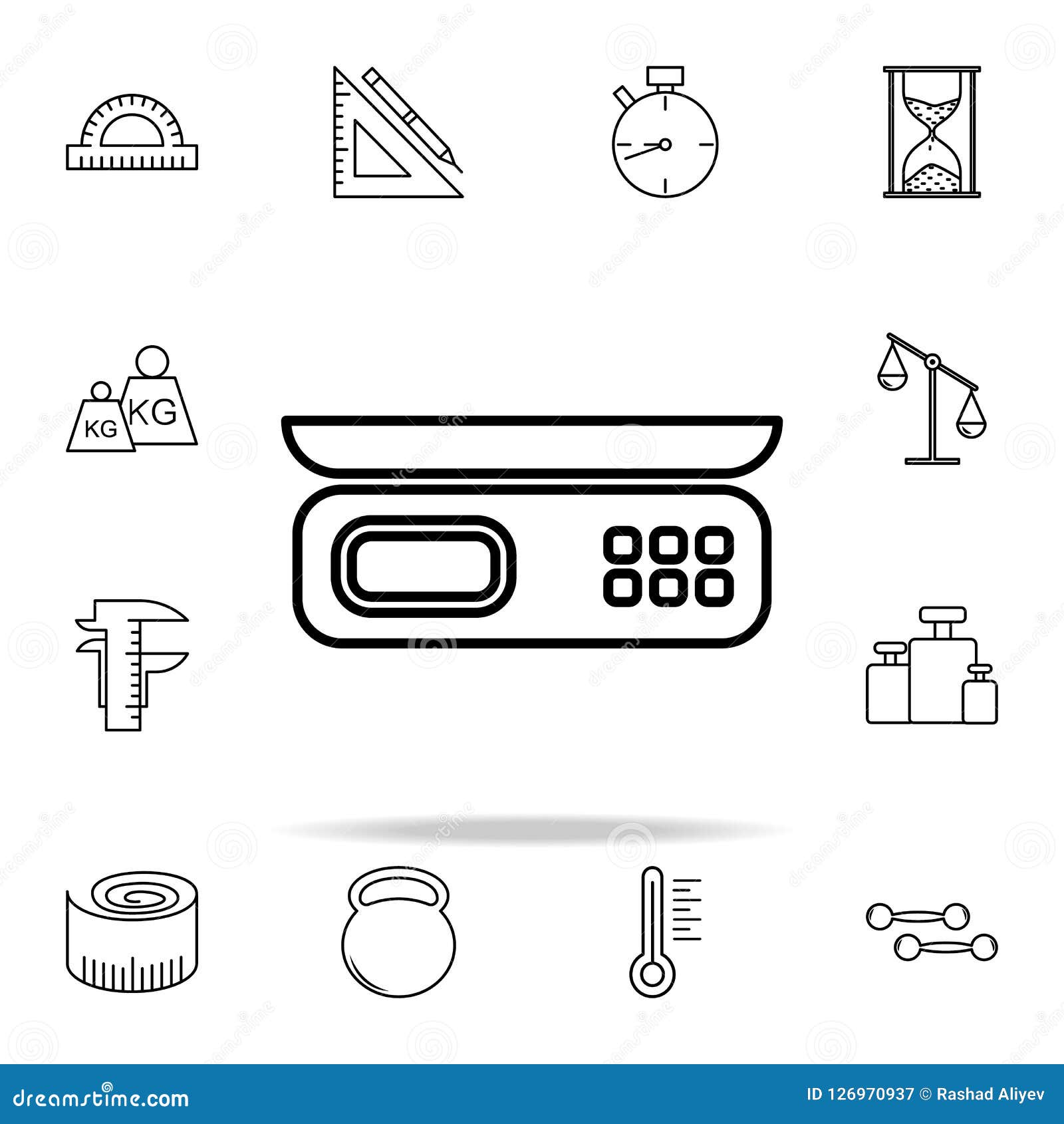 Electronic Scale Icon. Measuring Instruments Icons Universal Set for ...