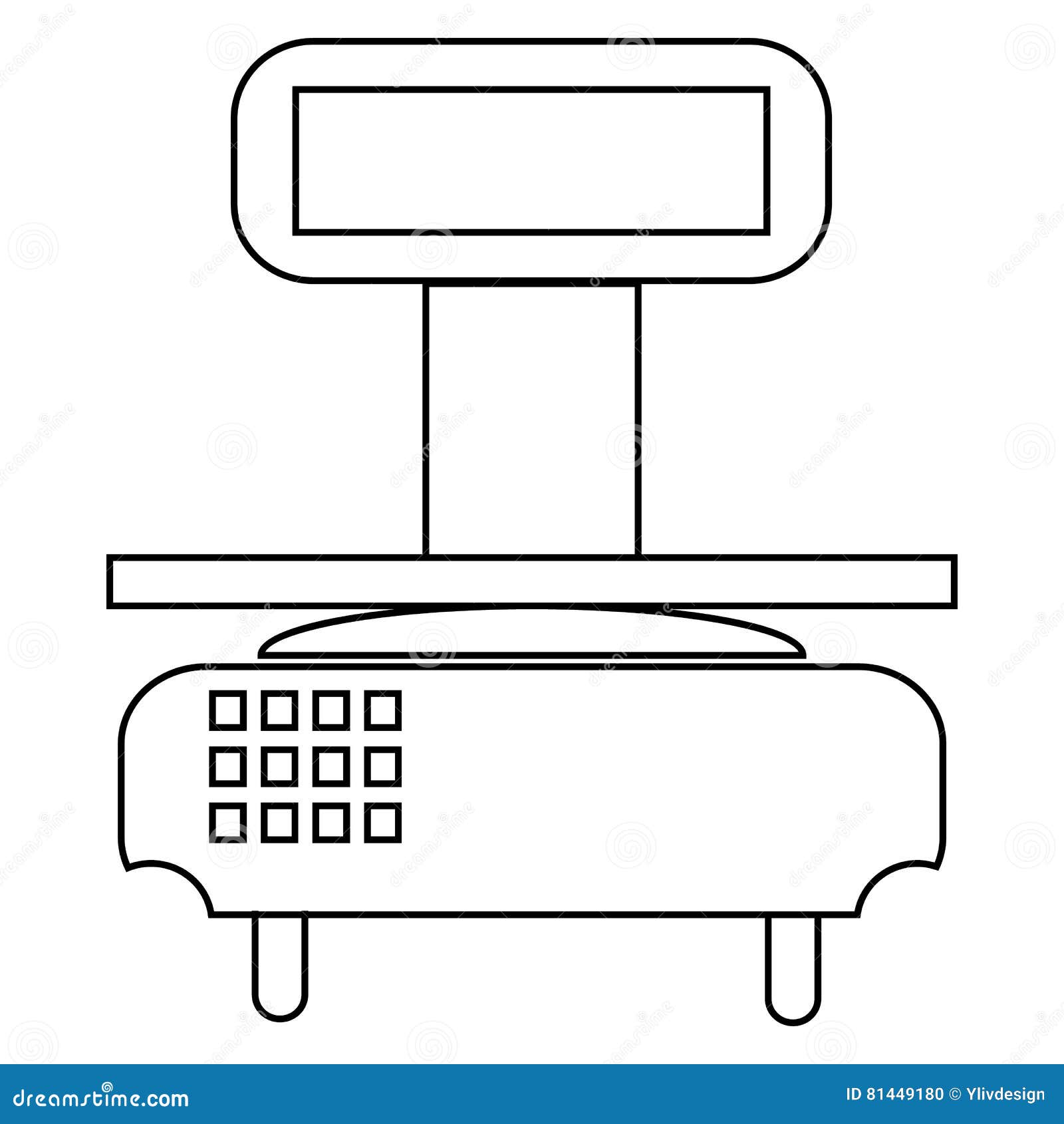 Electronic Scale Icon, Outline Style Stock Vector - Illustration of ...