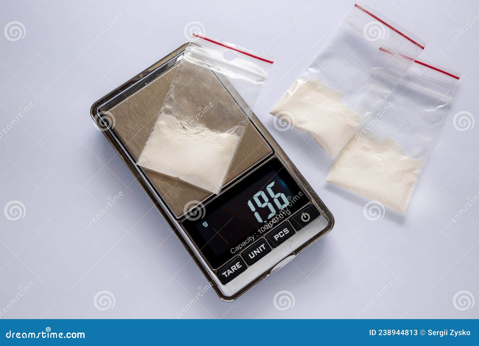 Electronic Scales Drugs in the Form of Heroin Stock Image - Image of ...