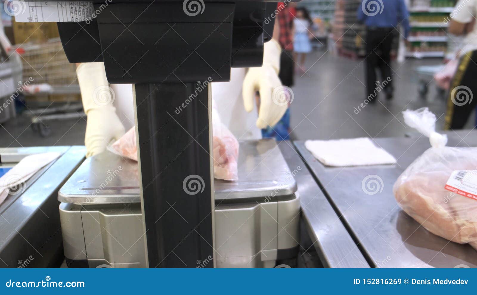 Electronic Scales in a Supermarket. Scales in the Shop. Stock Image ...