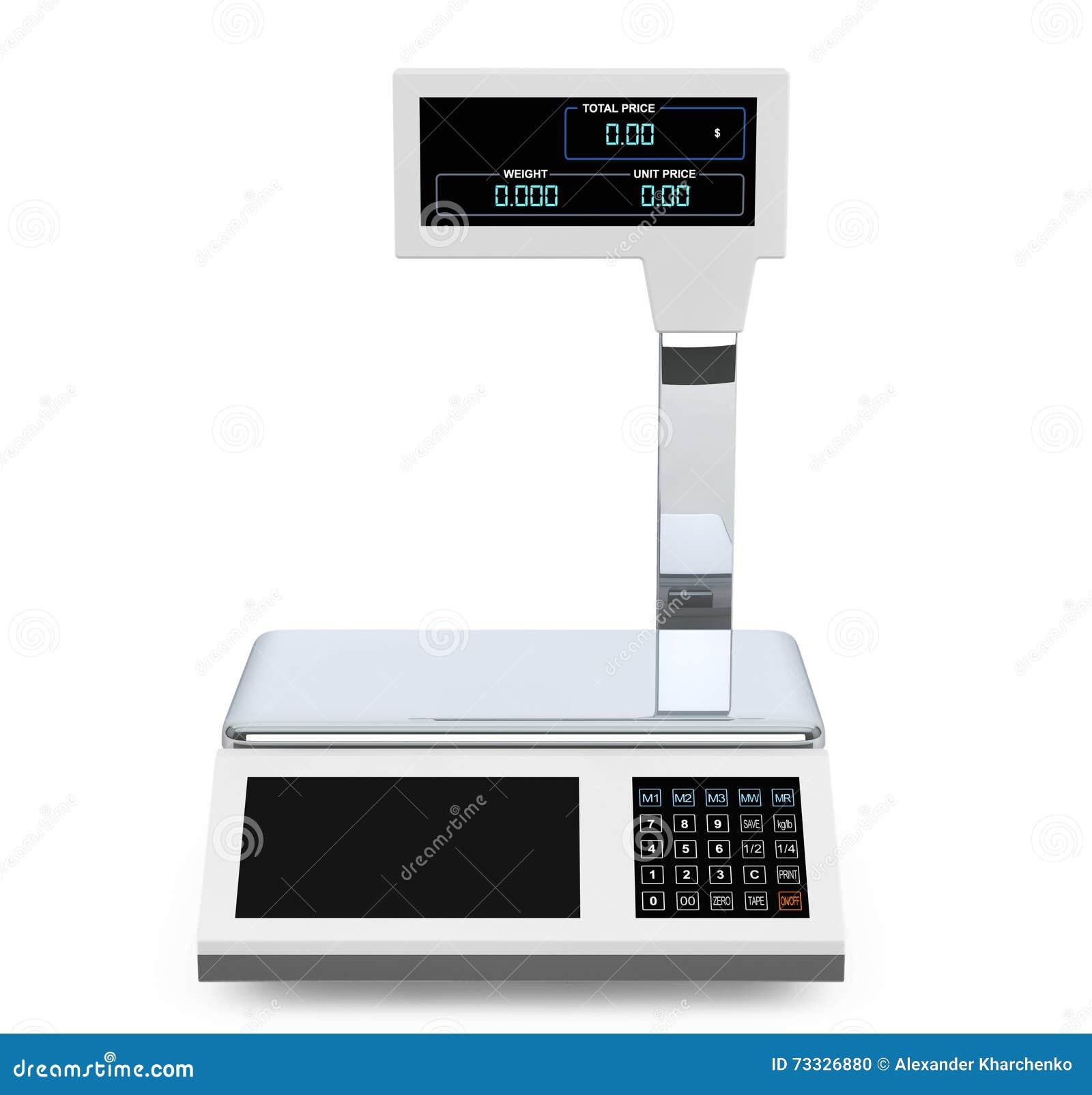Electronic Scales for Weighing Food. 3d Rendering Stock Illustration ...