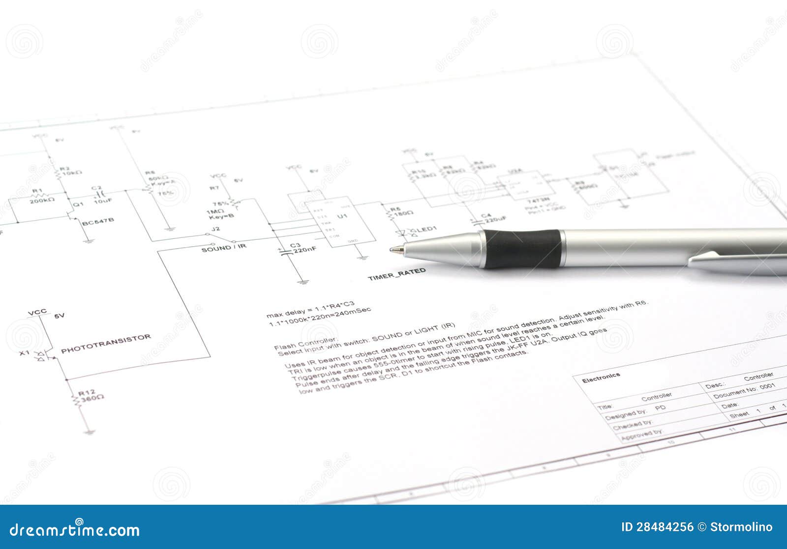 Electronic schematic stock photo. Image of components - 28484256