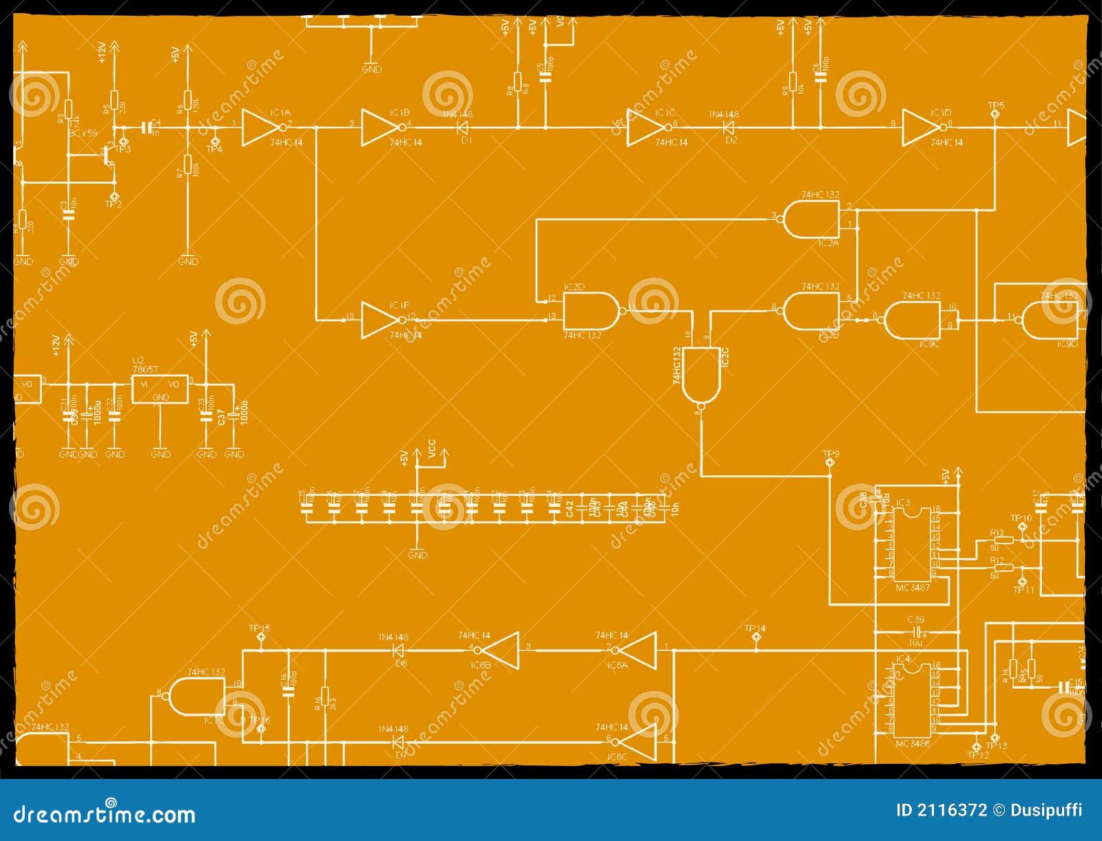 Electronic scheme stock vector. Illustration of color - 2116372