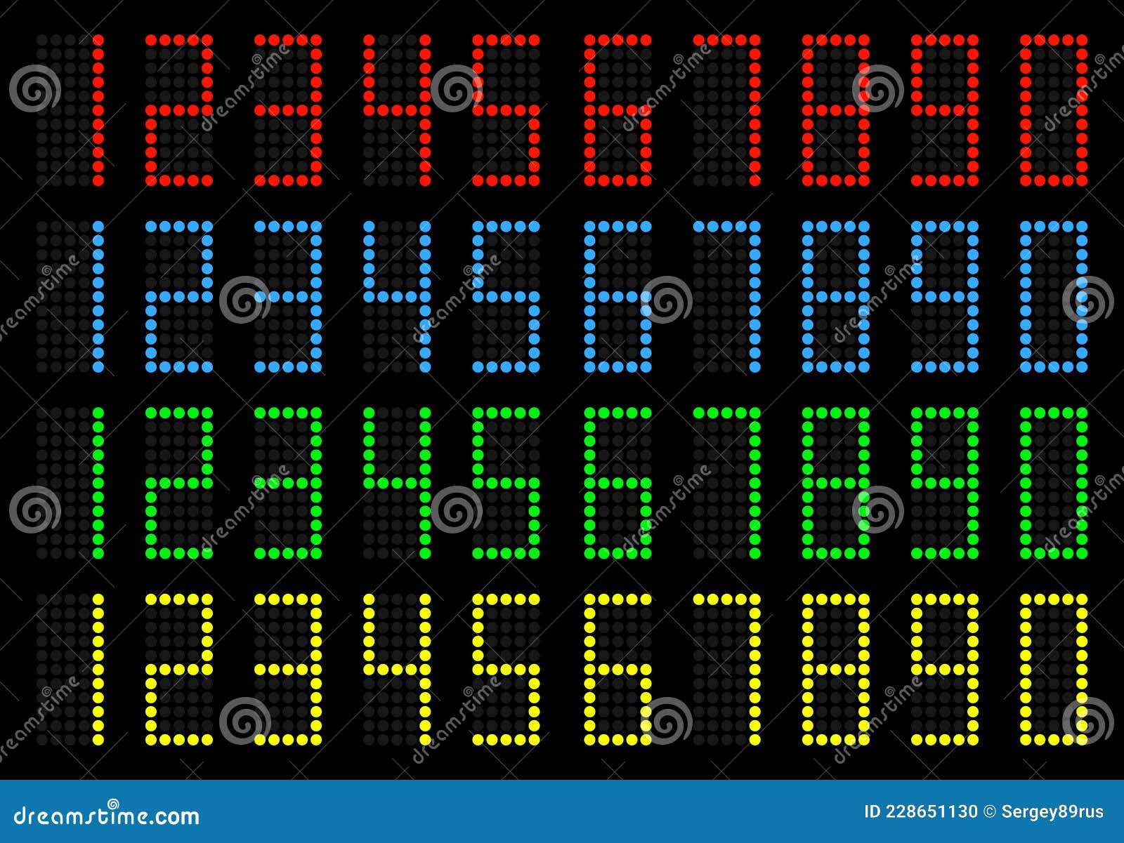 Electronic Scoreboard with a Set of Figures. Stock Vector ...