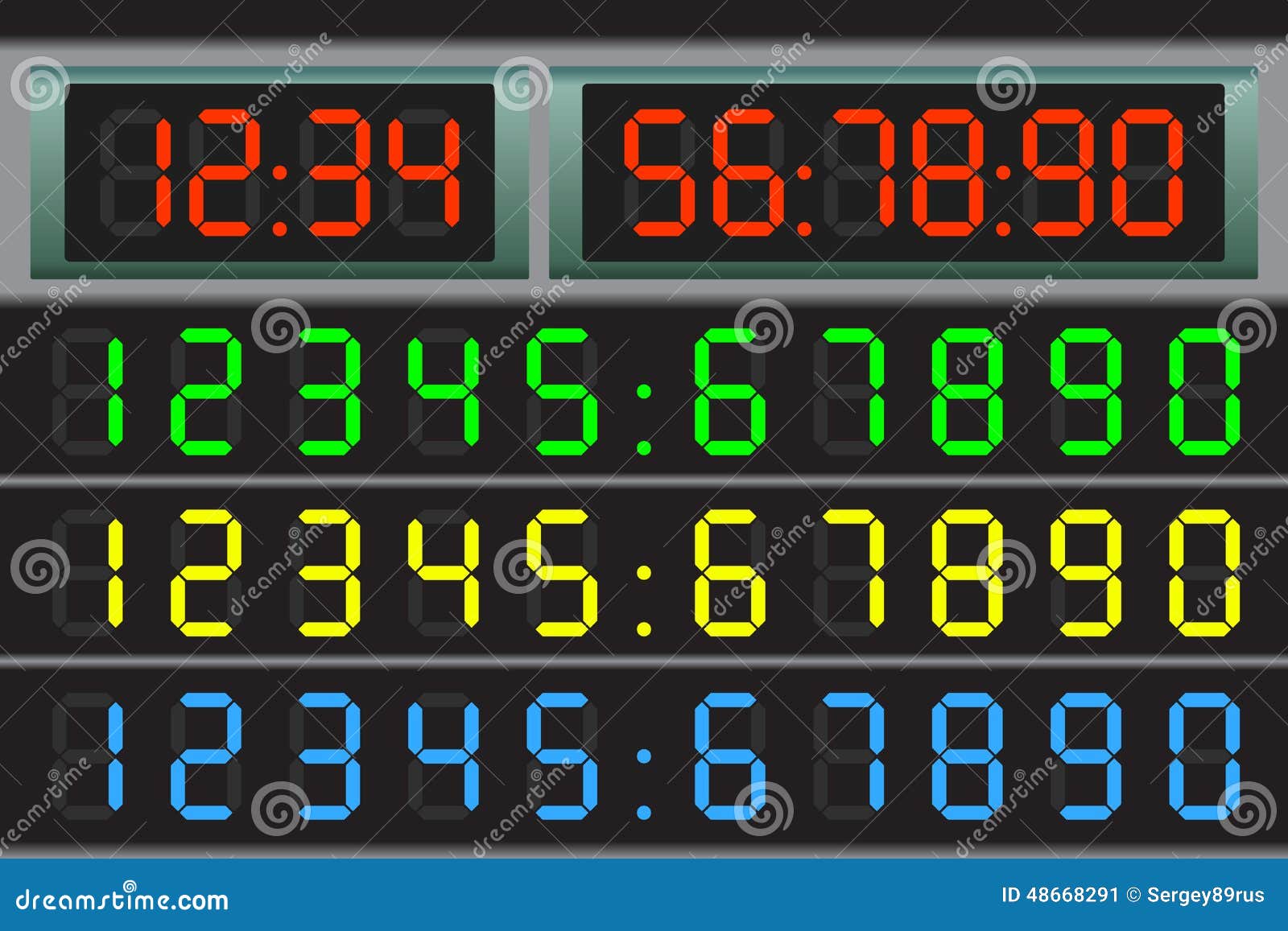 Electronic Scoreboard with a Set of Figures. Stock Vector ...