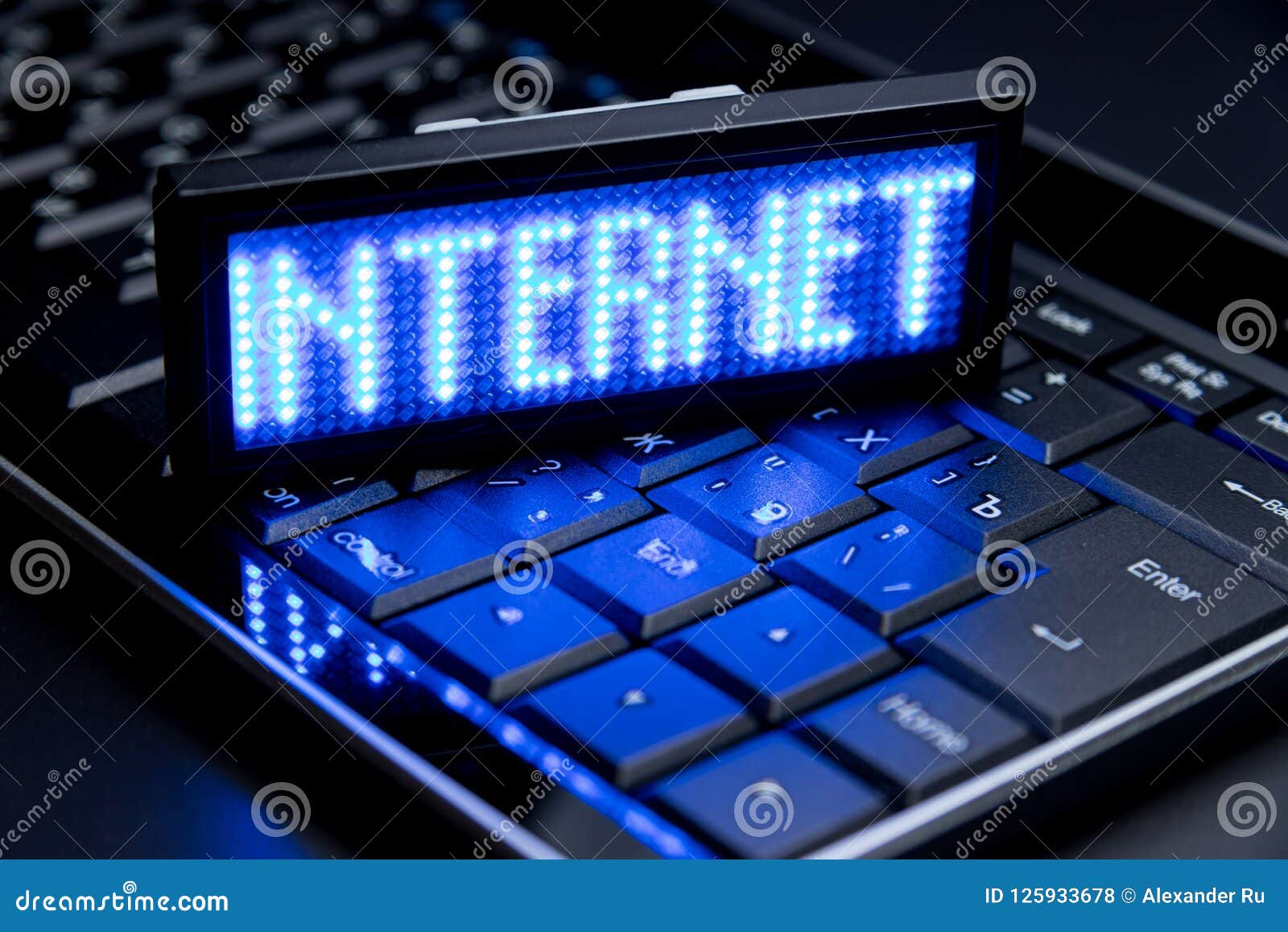 Electronic Screen with an Internet Sign on the Keyboard. Stock Photo ...