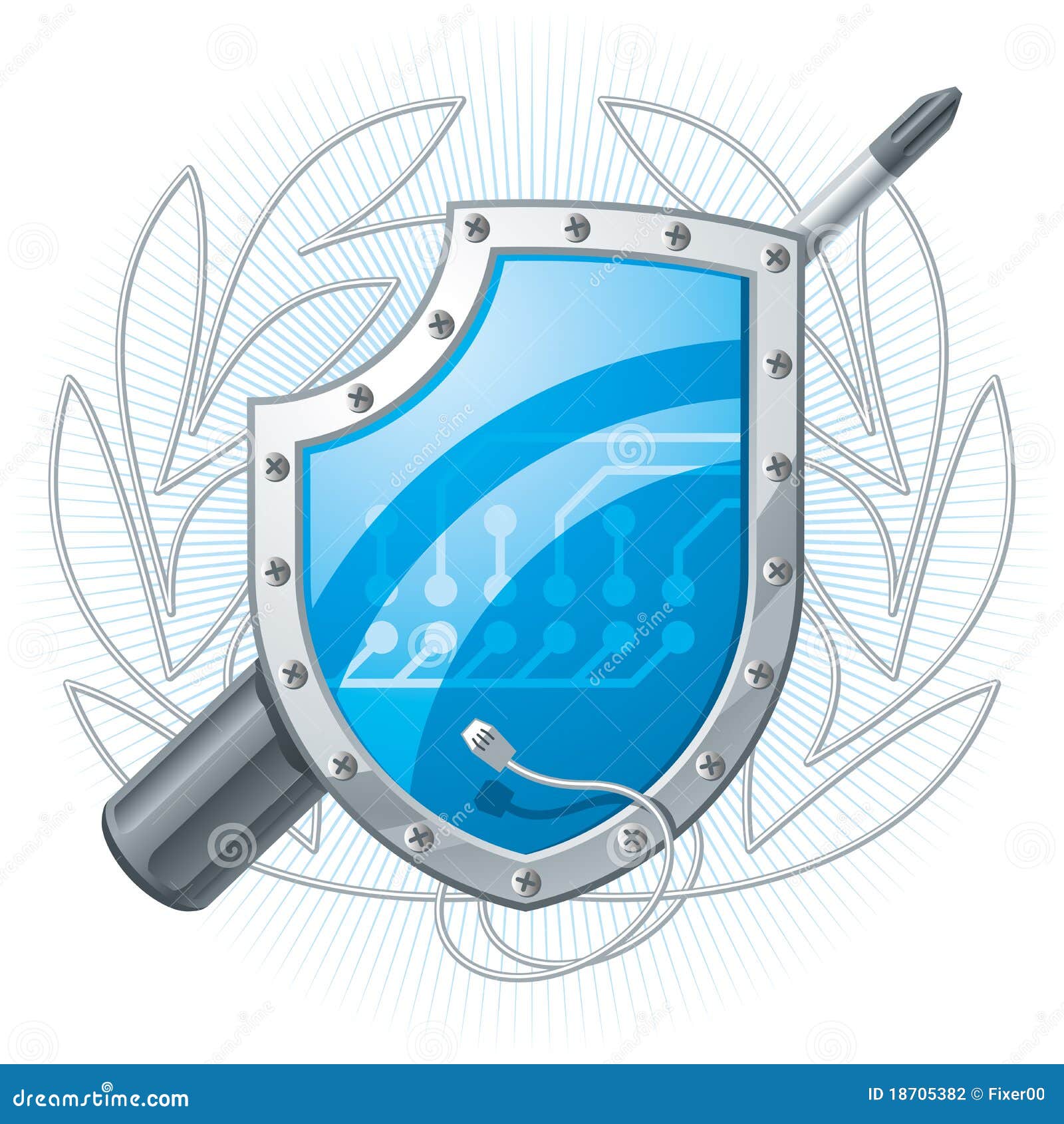 Electronic Shield stock vector. Illustration of defense - 18705382