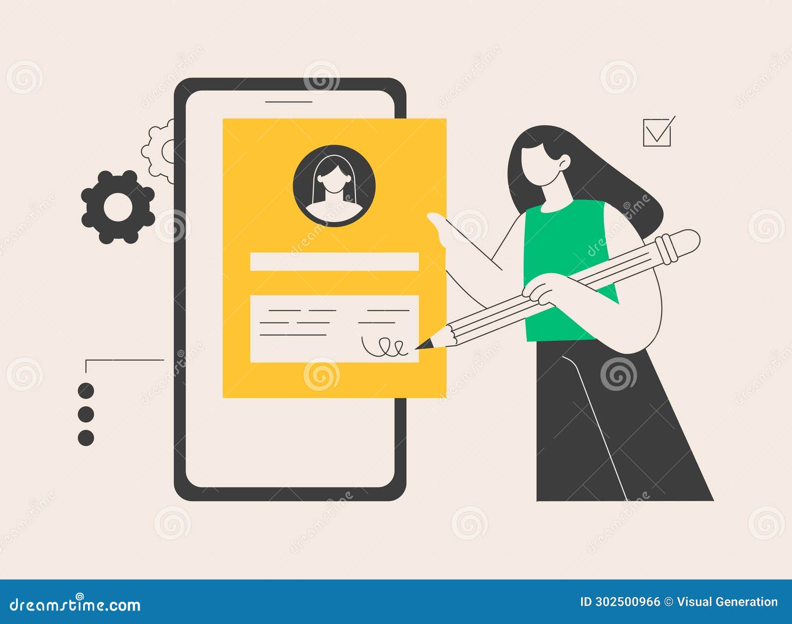 Electronic Signature Abstract Concept Vector Illustration. Stock ...