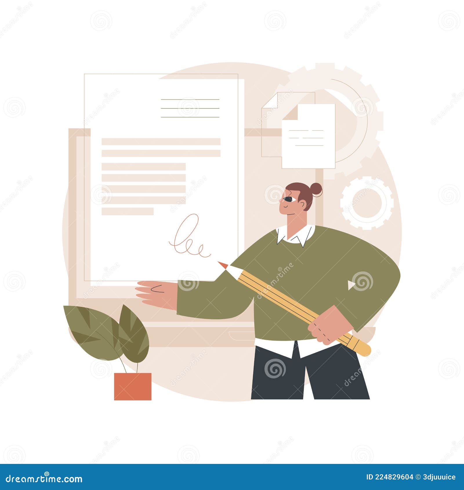 Electronic Signature Abstract Concept Vector Illustration. Stock Vector ...