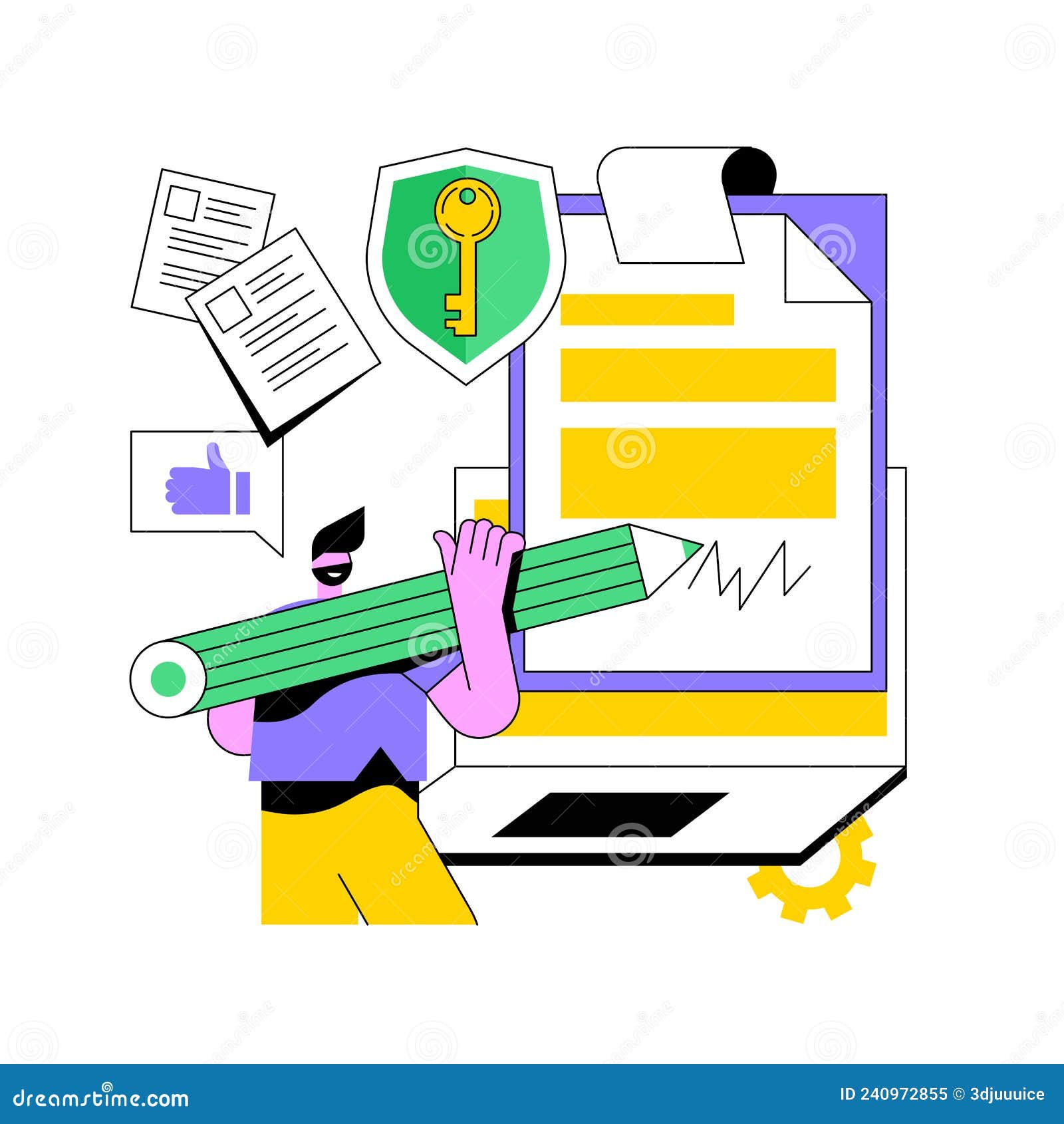 Electronic Signature Abstract Concept Vector Illustration. Stock Vector ...