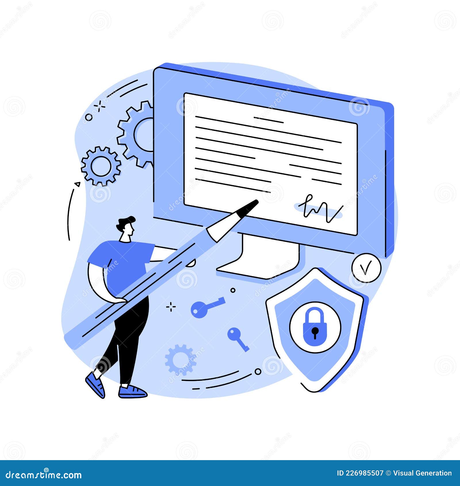 Electronic Signature Abstract Concept Vector Illustration. Stock Vector ...
