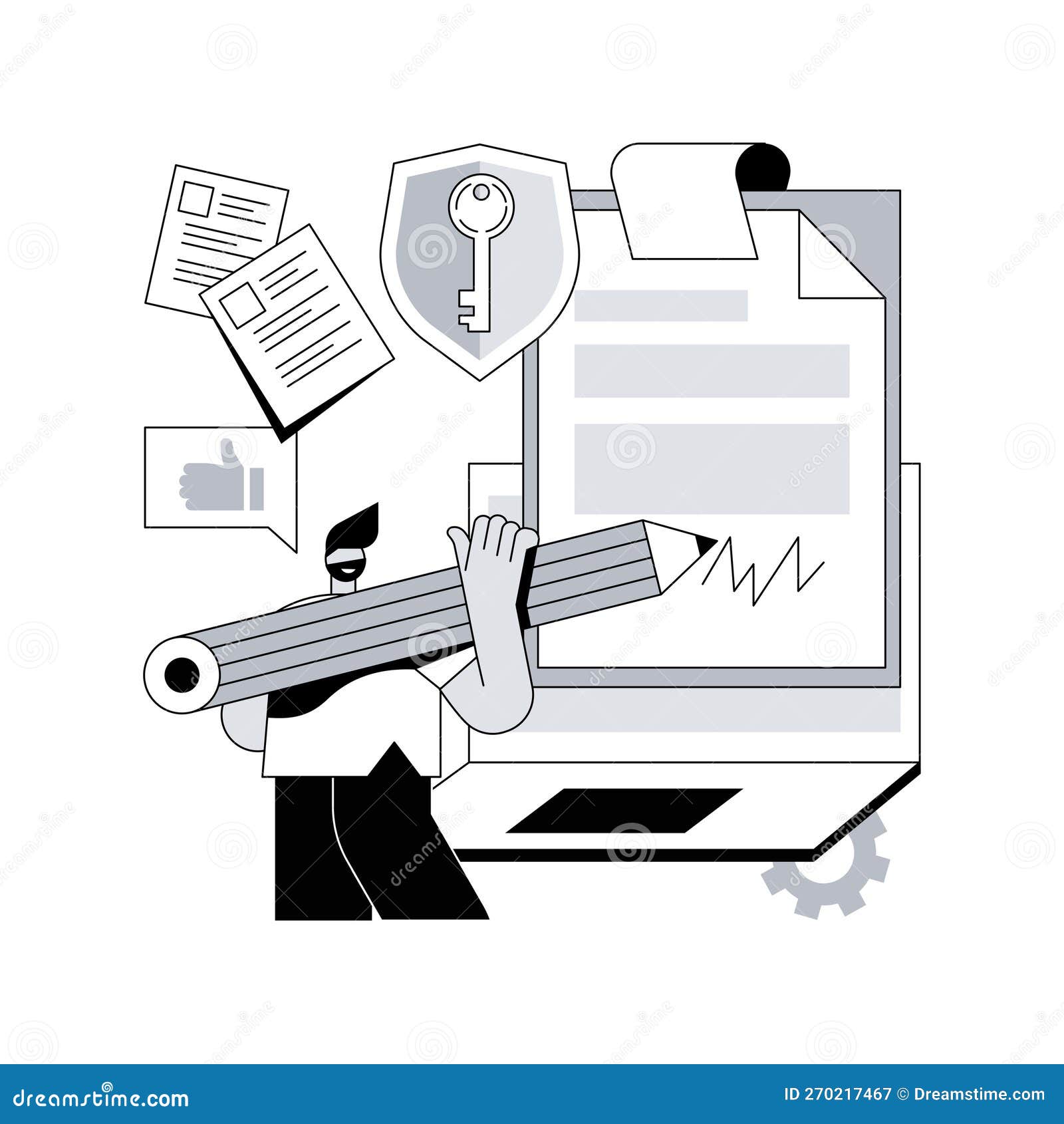 Electronic Signature Abstract Concept Vector Illustration. Stock Vector ...