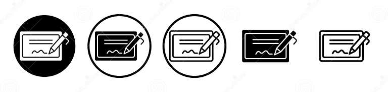 Electronic Signature Line Icon Isolated on White Background Stock ...