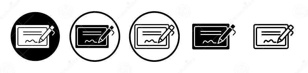 Electronic Signature Line Icon Isolated on White Background Stock ...