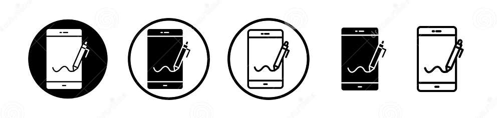 Electronic Signature Line Icon Isolated on White Background Stock ...