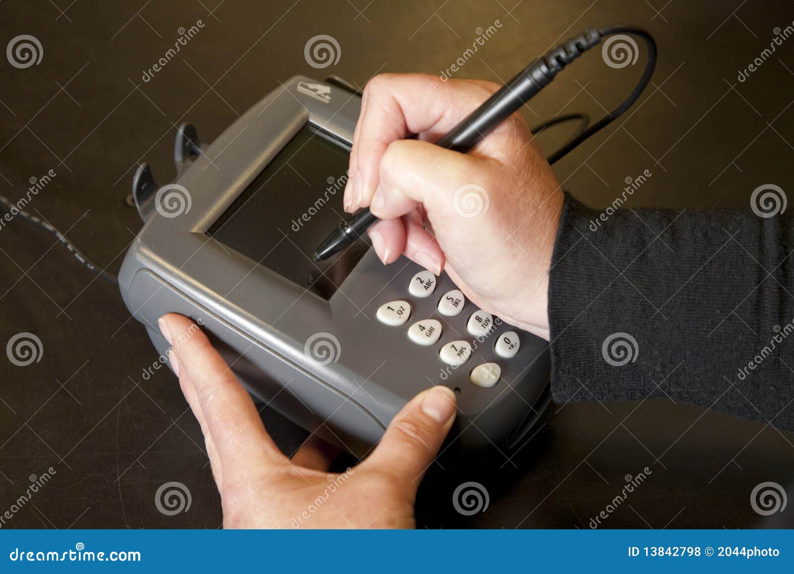 Electronic Signature Pad stock photo. Image of card, woman - 13842798
