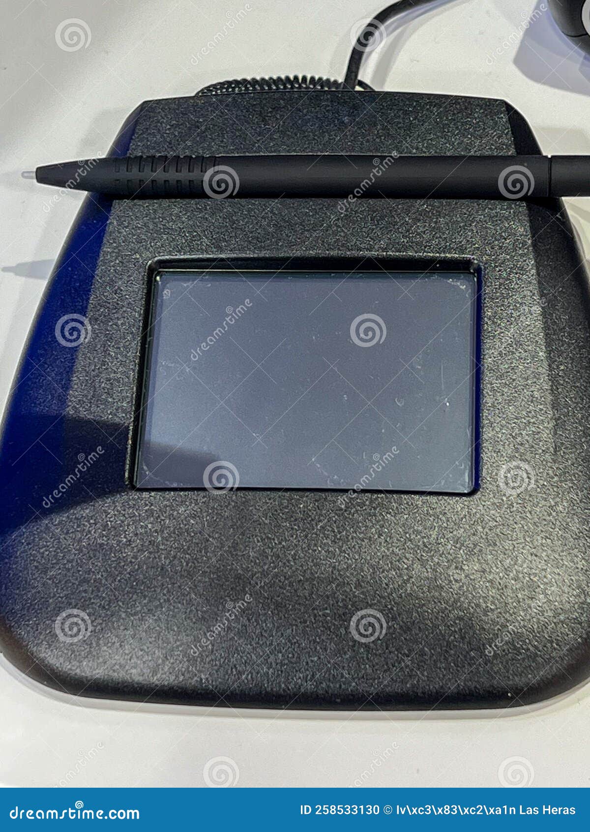 Electronic Signature Pad. Vertical View Stock Photo - Image of ...