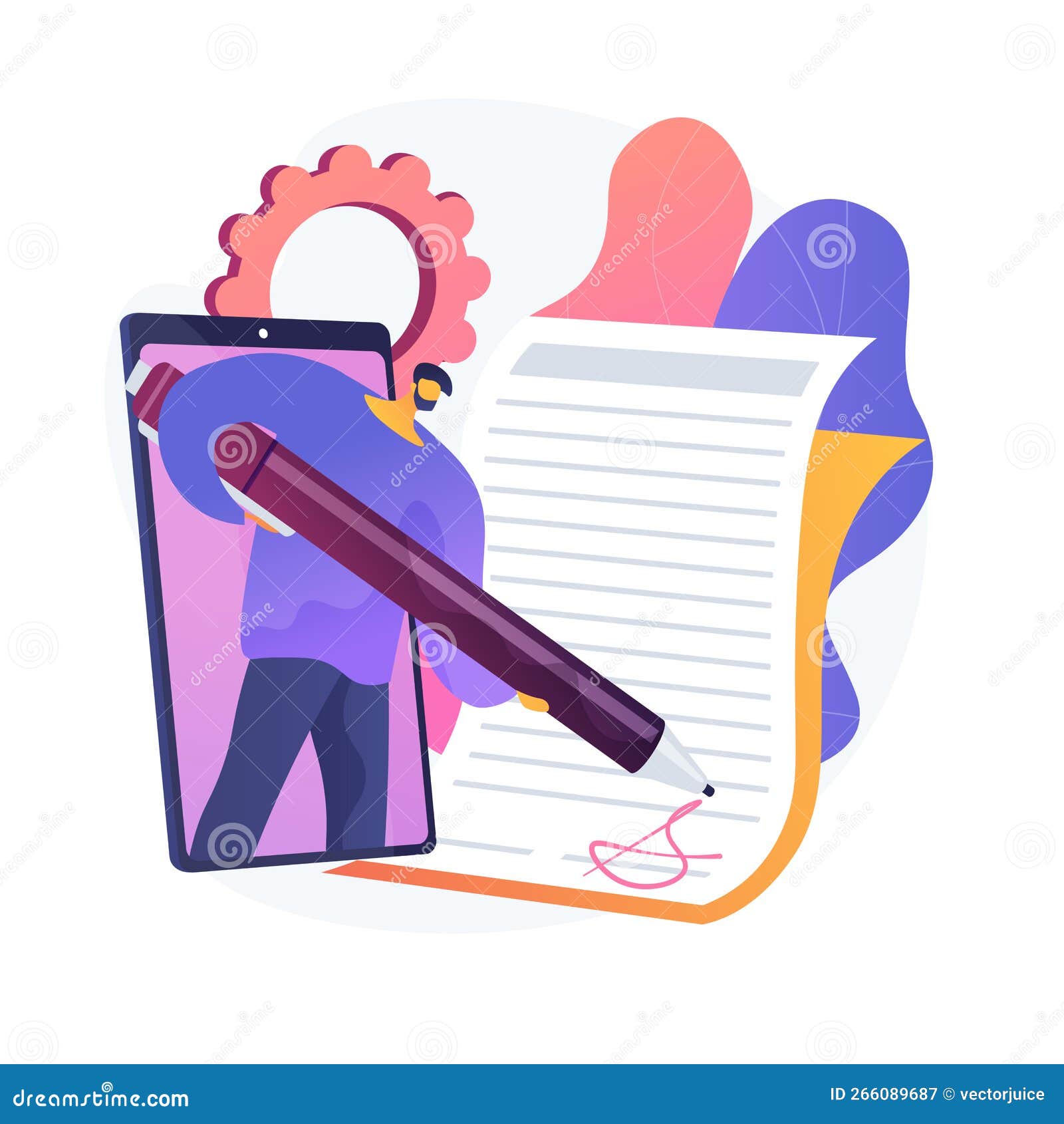 Electronic Signature Vector Concept Metaphor Stock Vector ...