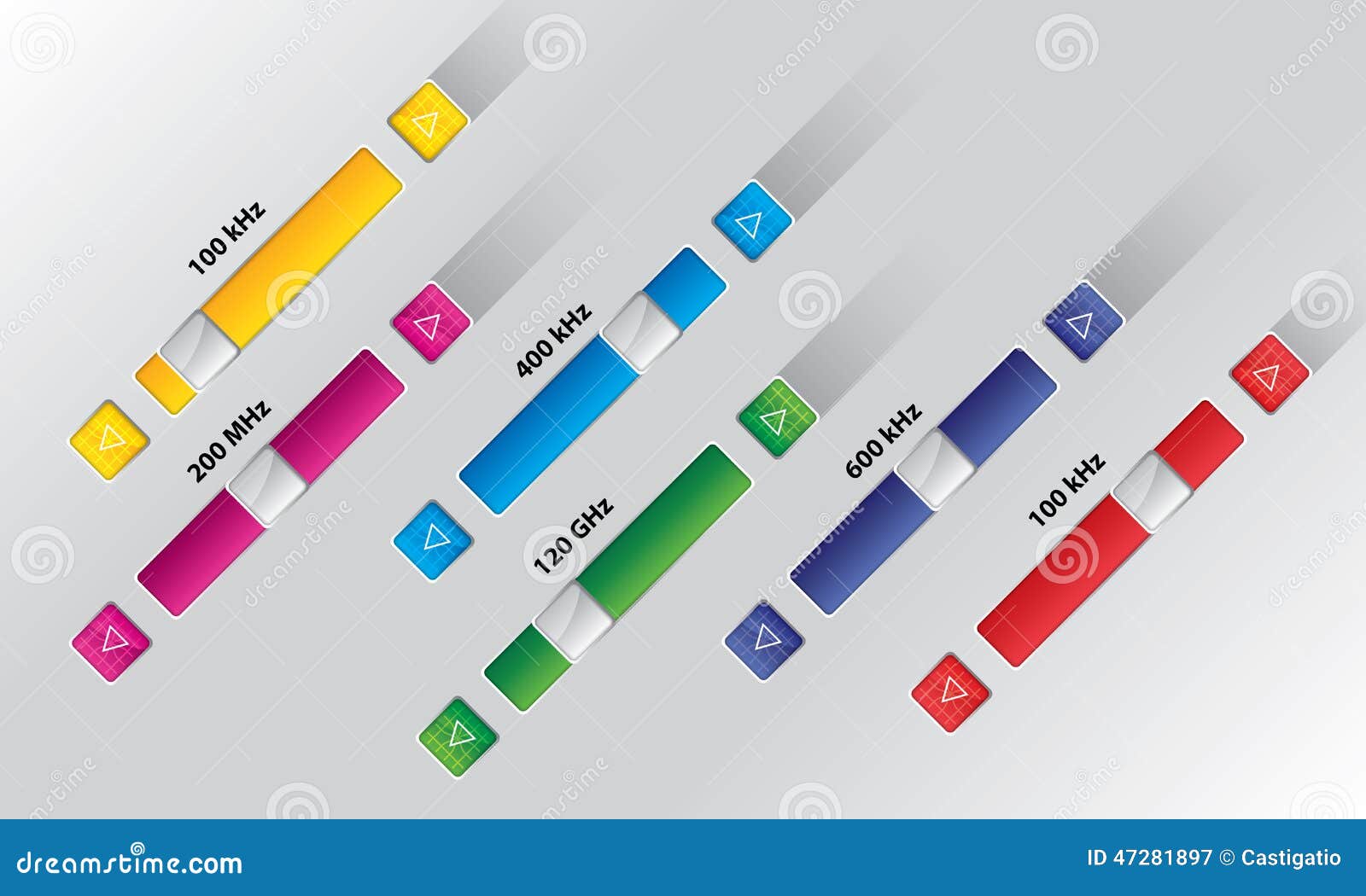 Electronic Slider Buttons, Audio Control Stock Vector - Illustration of ...