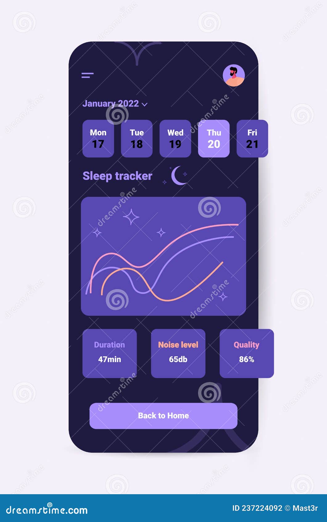 Sleep Control Cartoon Concept Vector. Young Woman Character Uses Smart ...