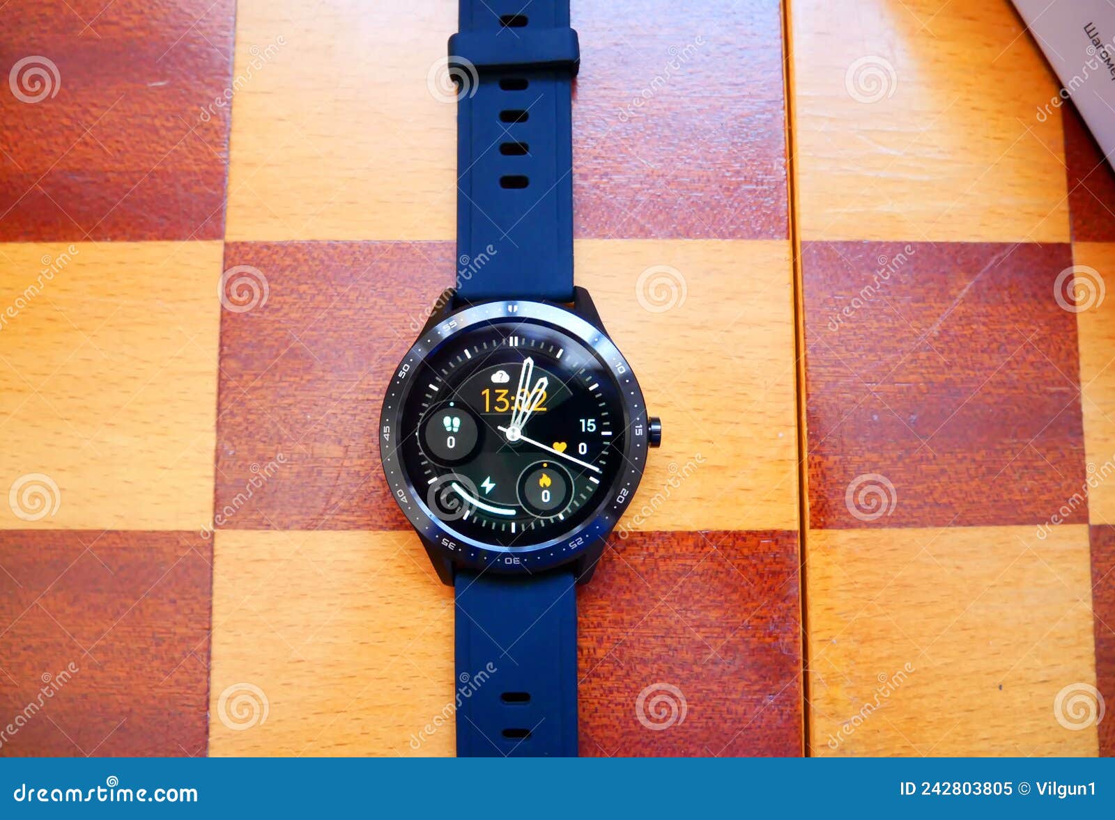 Electronic Smart Watch Details and Close-up. Using a Smartwatch. Stock ...