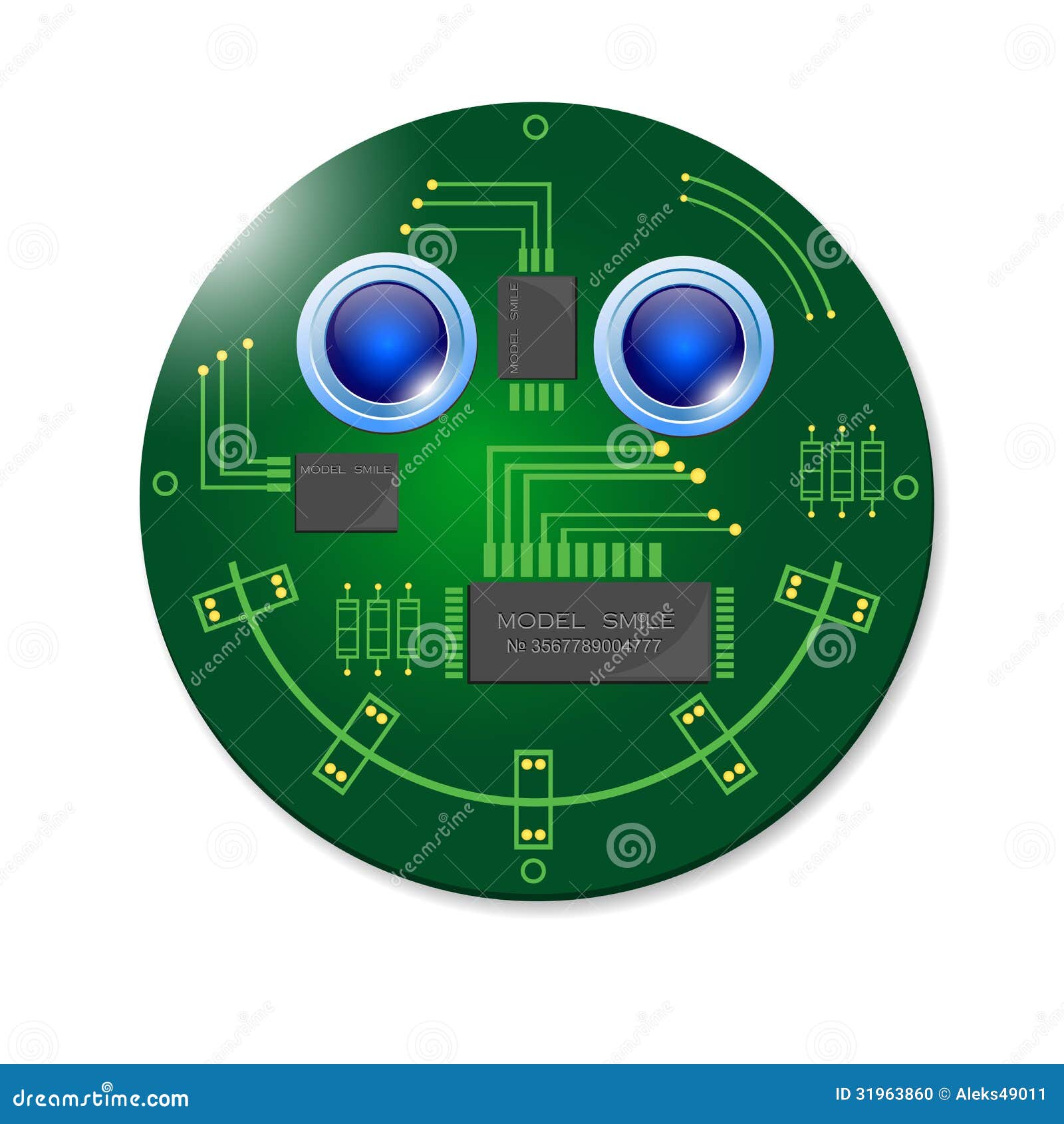Electronic smiley stock vector. Illustration of technology - 31963860