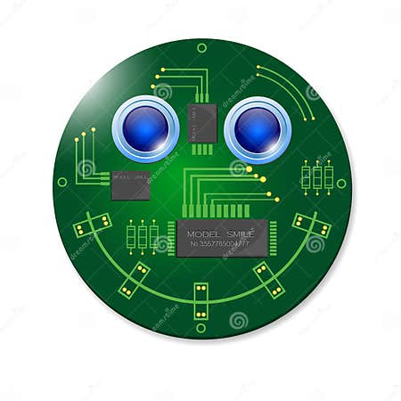 Electronic smiley stock vector. Illustration of technology - 31963860