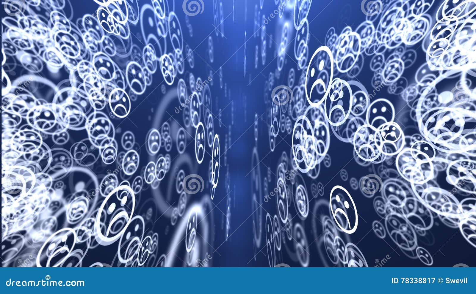 Electronic Smiley on Blue Background Stock Illustration - Illustration ...