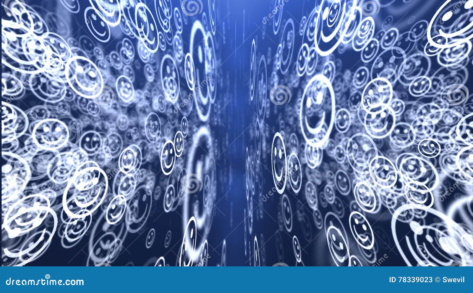 Electronic Smiley on Blue Background Stock Illustration - Illustration ...