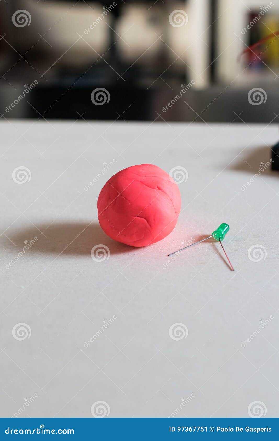 Electronic Soft Circuits with LEDs, Batteries and Modeling Clay. Stock ...