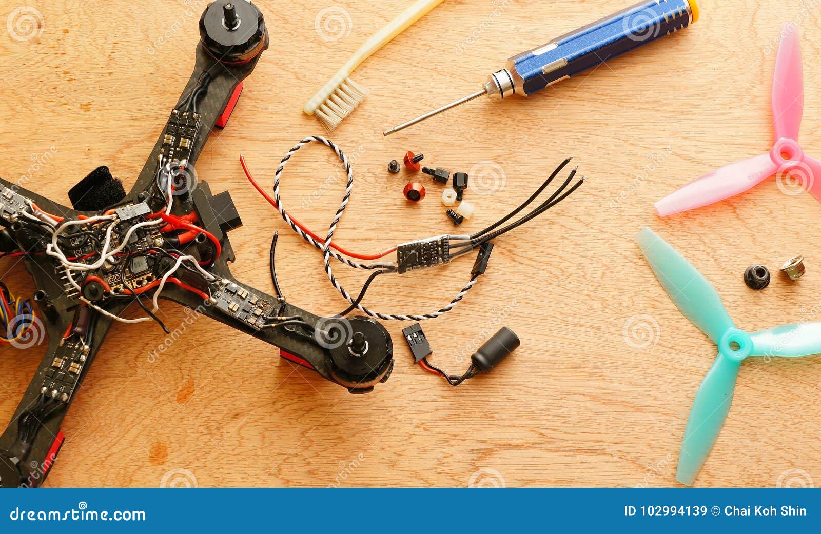 Drone - Electronic Speed Control ESC Replacing after Crash Stock Image ...