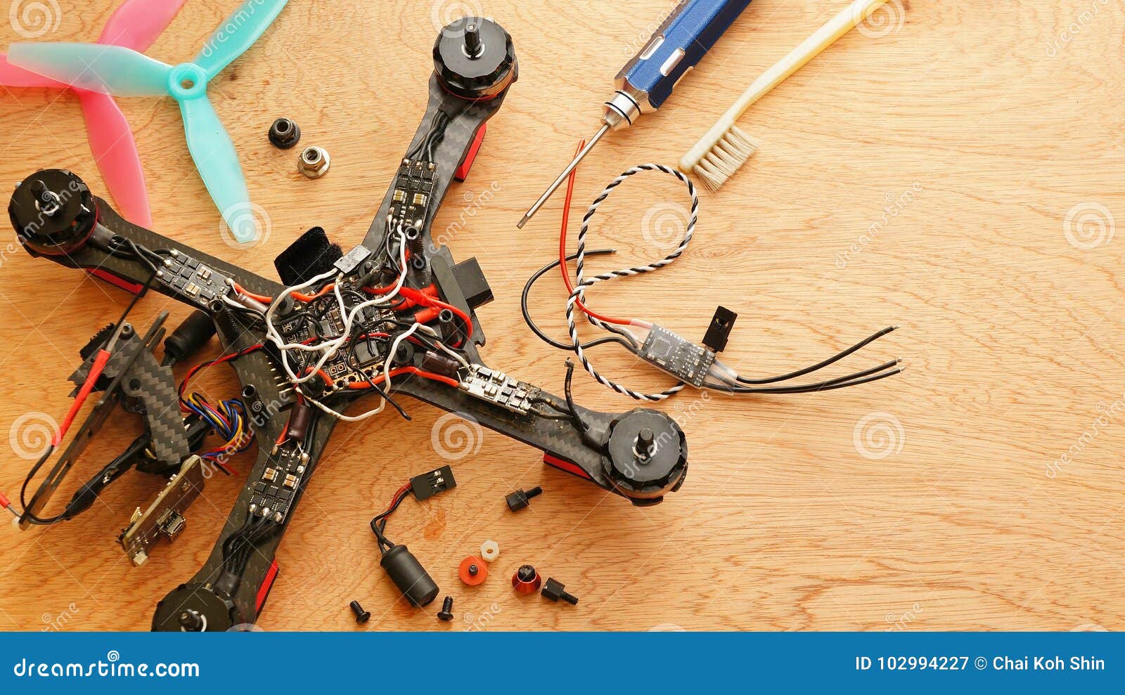Drone - Electronic Speed Control ESC Replacing after Crash Stock Image ...