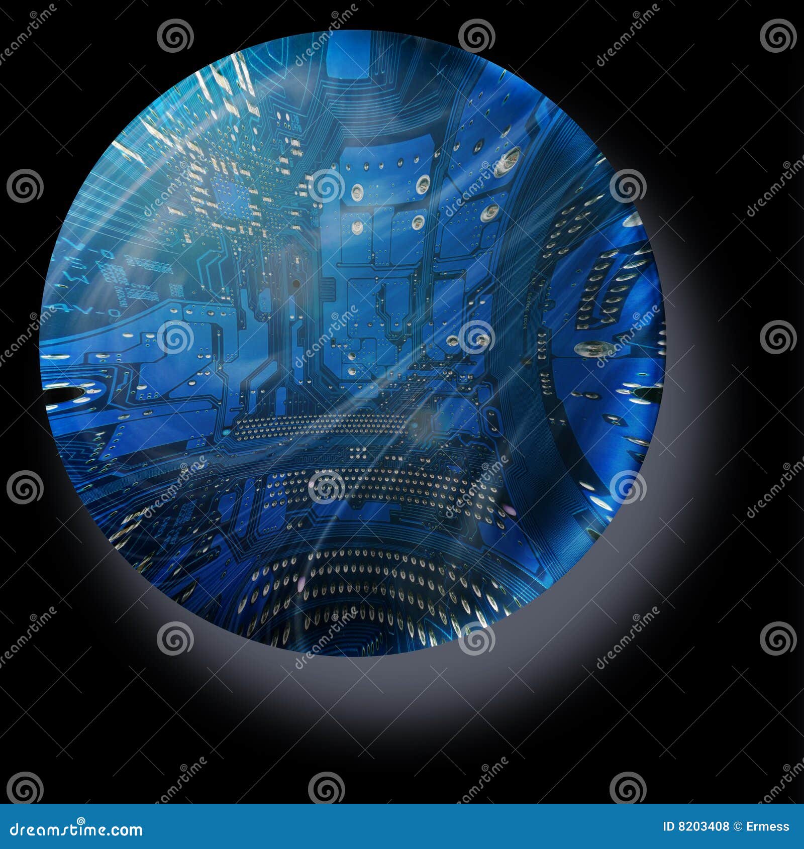 Electronic sphere stock illustration. Illustration of link - 8203408