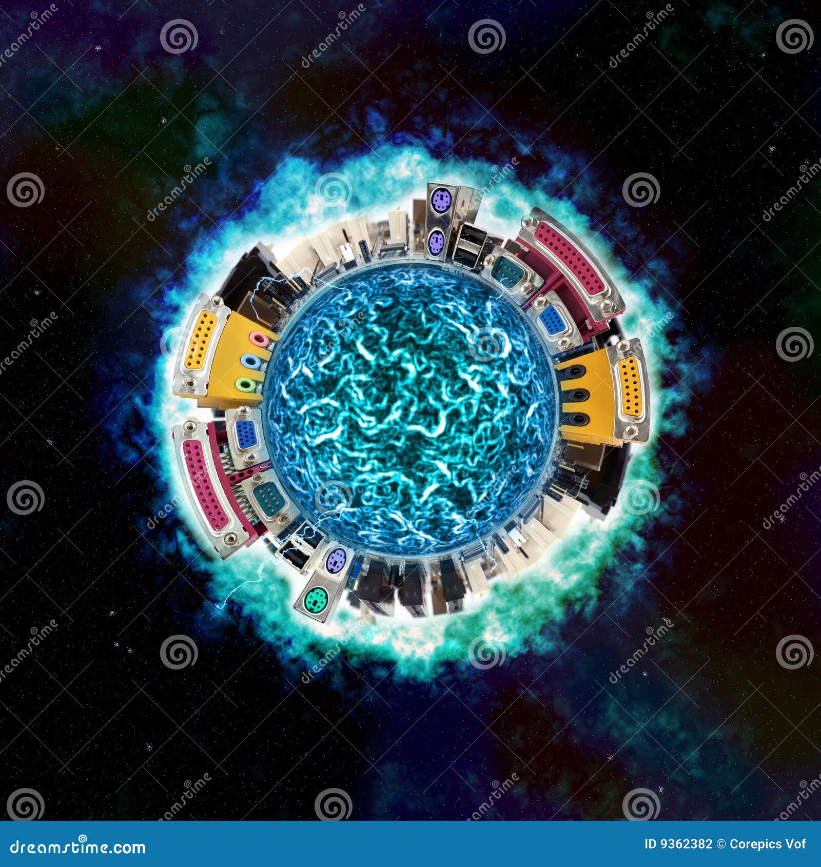 Electronic sphere stock illustration. Illustration of mother - 9362382