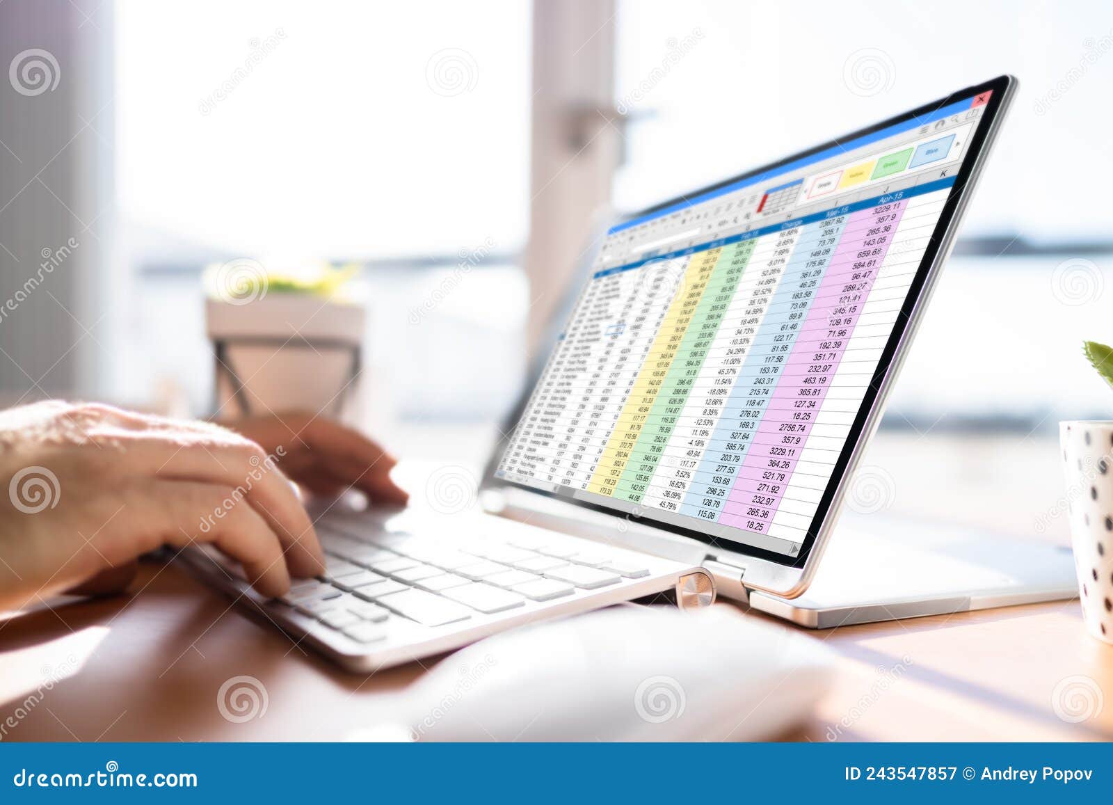 Electronic Spreadsheet Analyst or Auditor Using Software Stock Image ...