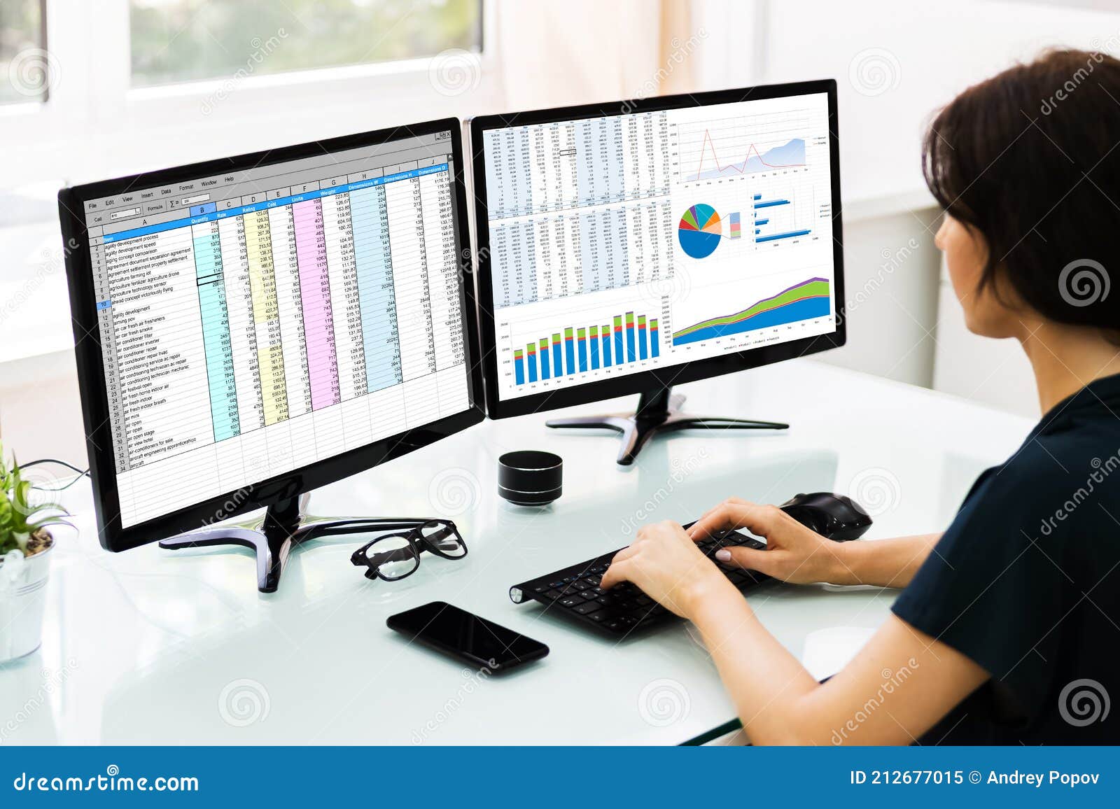 Electronic Spreadsheet stock image. Image of analyst - 212677015