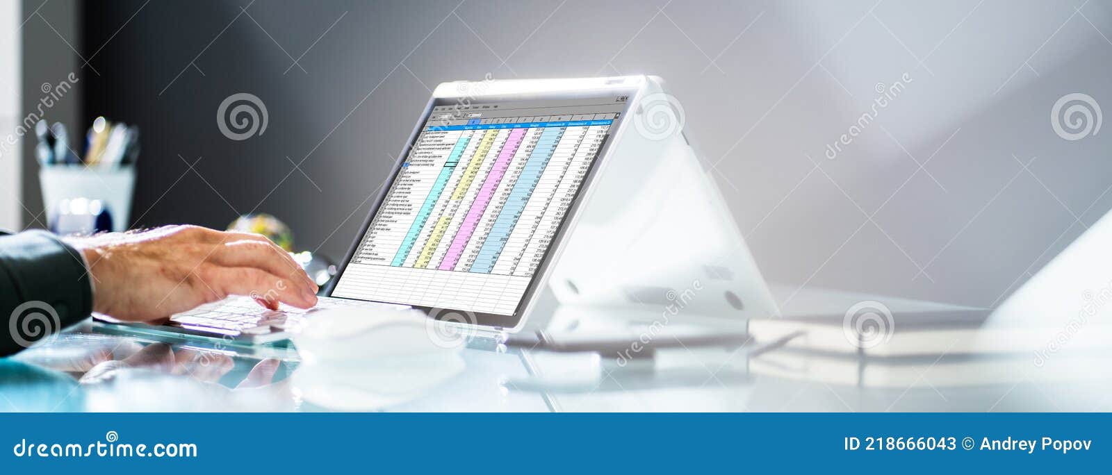 Electronic Spreadsheet Software on Analyst Stock Image - Image of ...