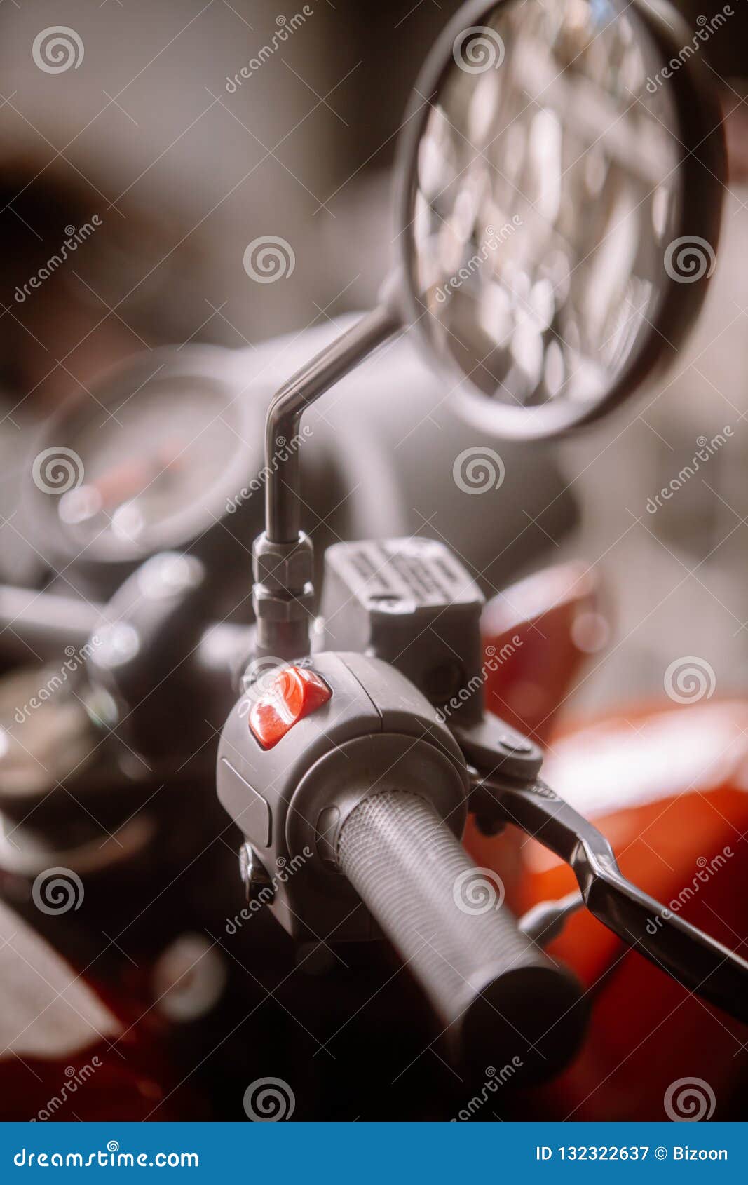 Electronic Start Button on a Motorcycle Stock Image - Image of detail ...