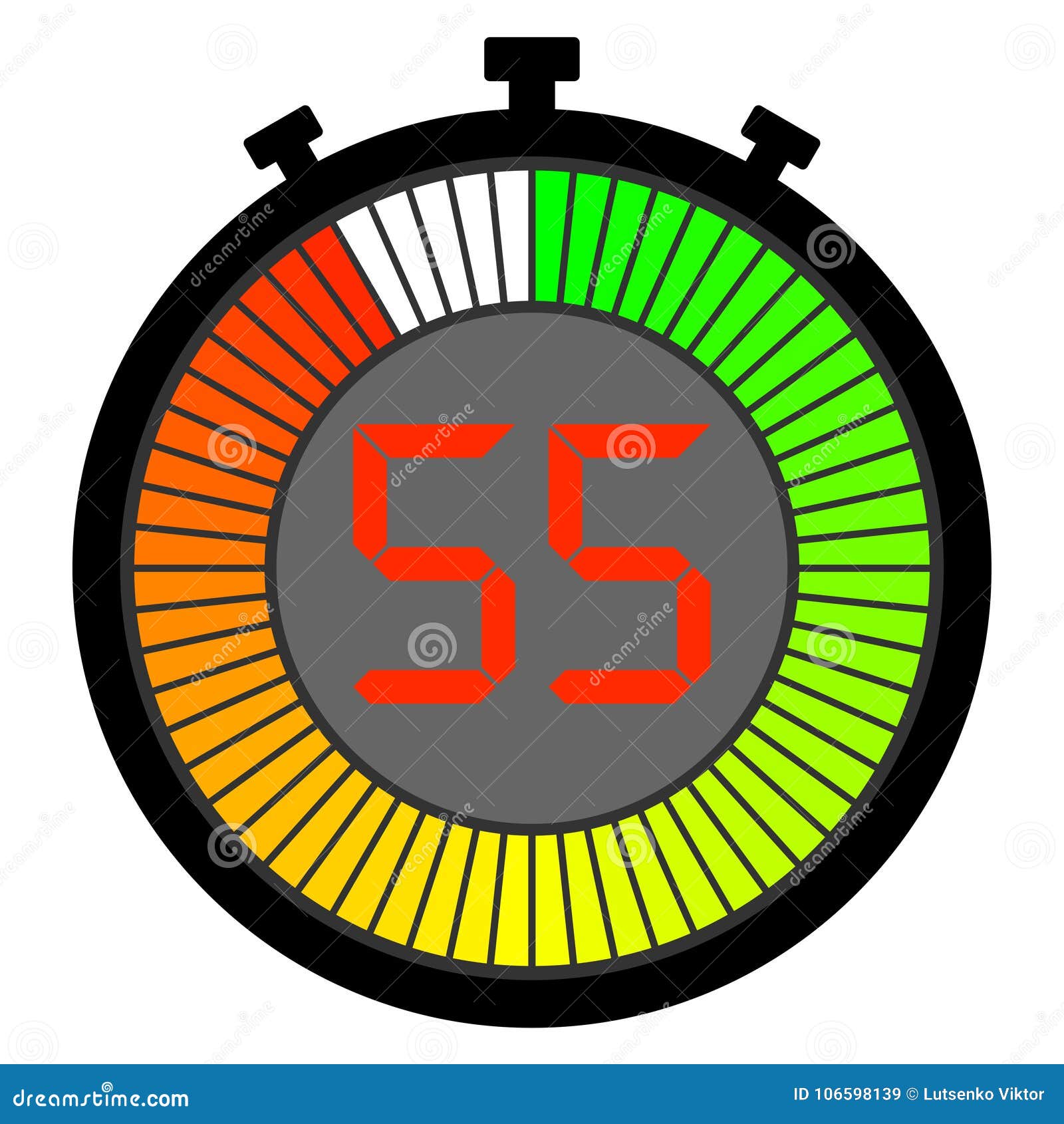 Electronic Stopwatch with a Gradient Dial Starting with Green 55 ...