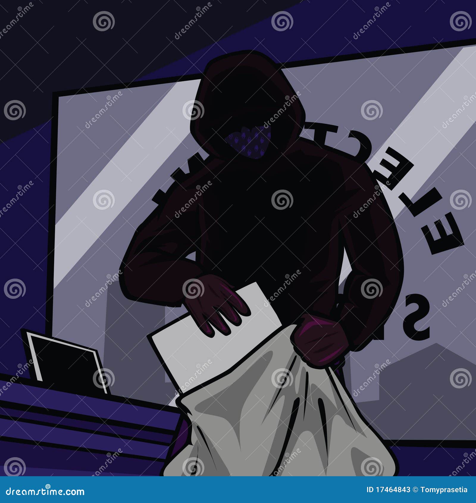 Electronic store robbery stock vector. Illustration of electronic ...