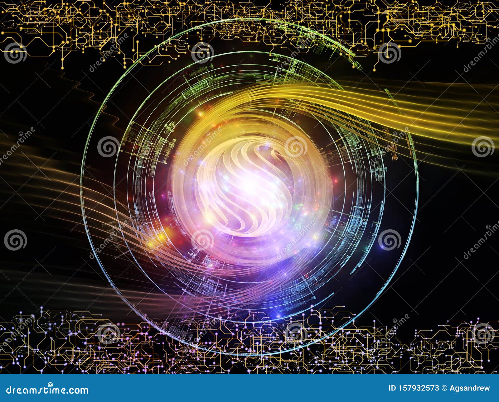 Electronic Storm stock illustration. Illustration of science - 157932573