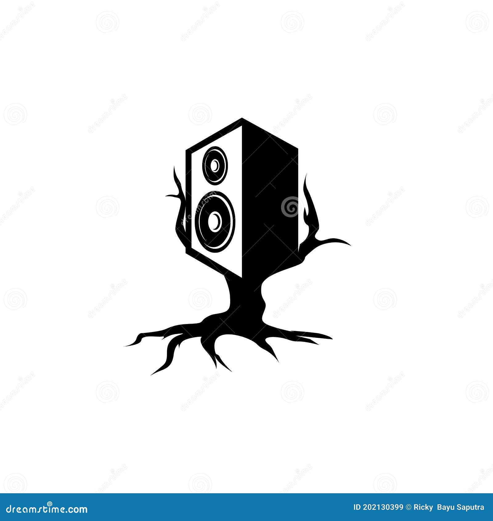 Electronic Sub Woofer Speaker on Tree Vector Icon Stock Illustration ...