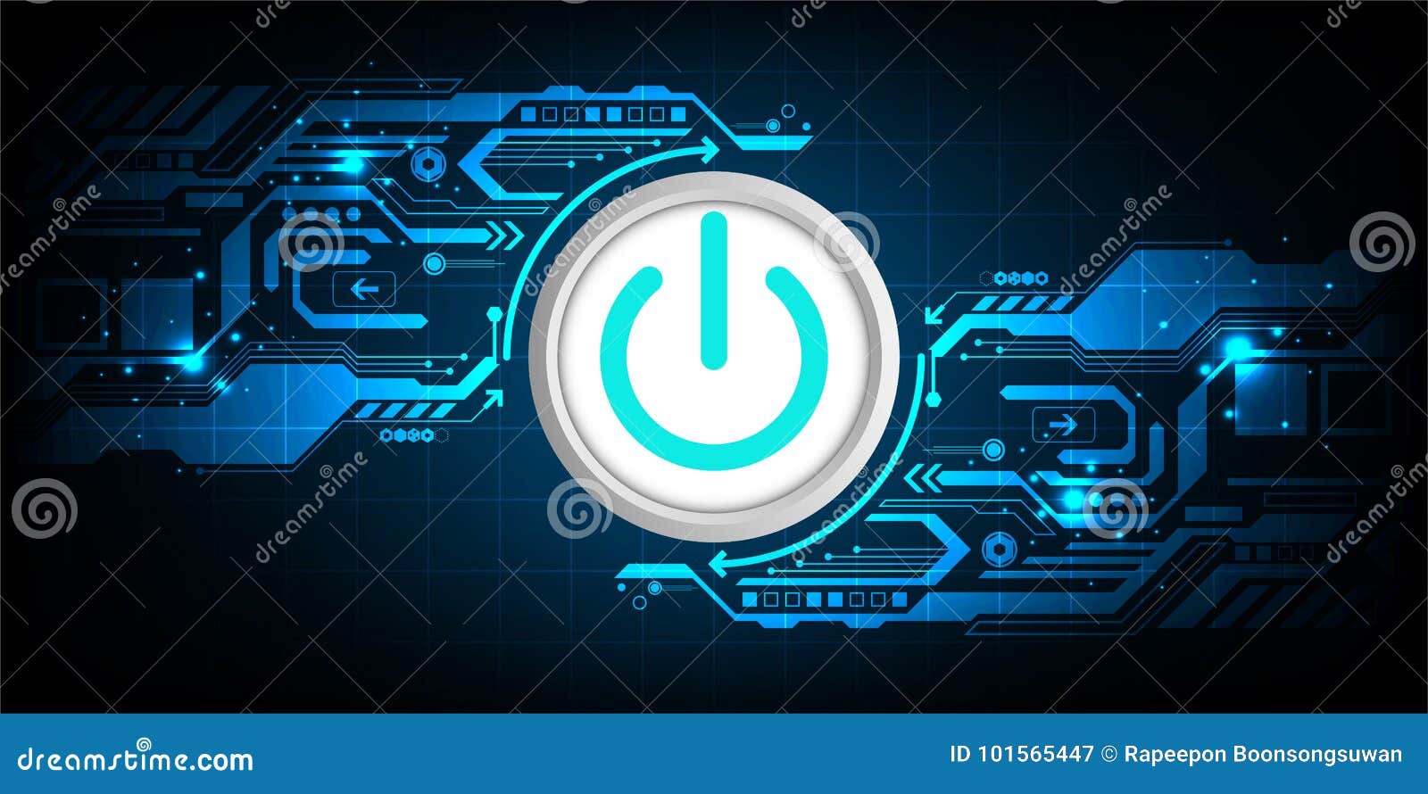 Electronic Switch for Opening and Closing the System. Stock Vector ...