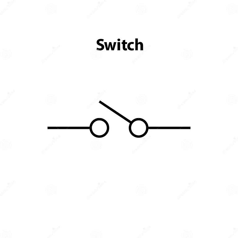 Electronic Symbol of Open Switch Illustration of Basic Circuit Symbols ...
