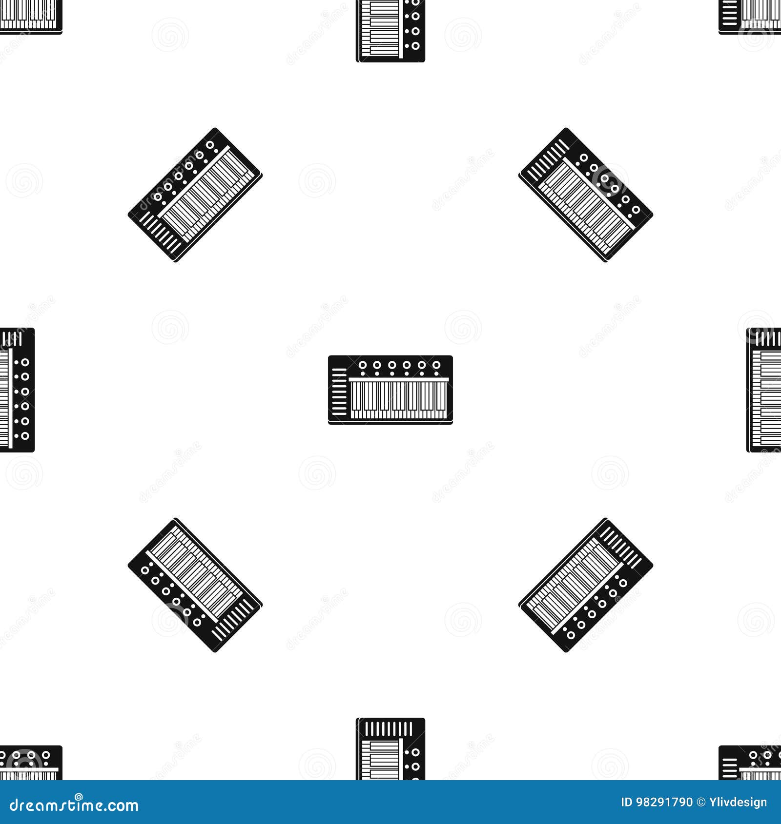 Electronic Synth Pattern Seamless Black Stock Vector - Illustration of ...